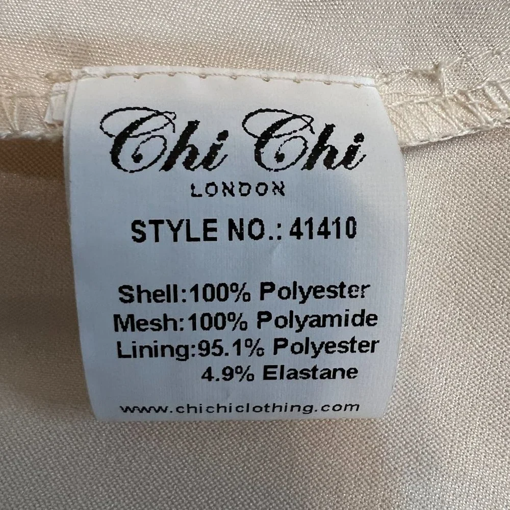 Chi Chi London | Dresses | Chi Chi London Cream Beaded Tulle Maxi Dress ...